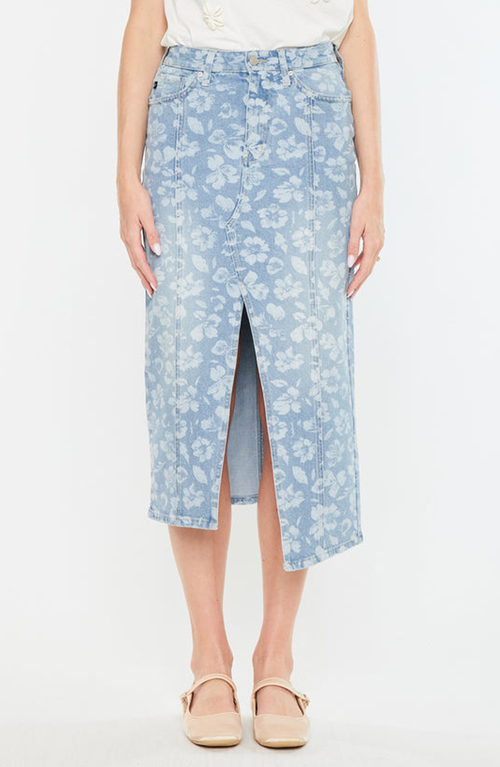 KANCAN Floral Print High-Rise Midi Skirt